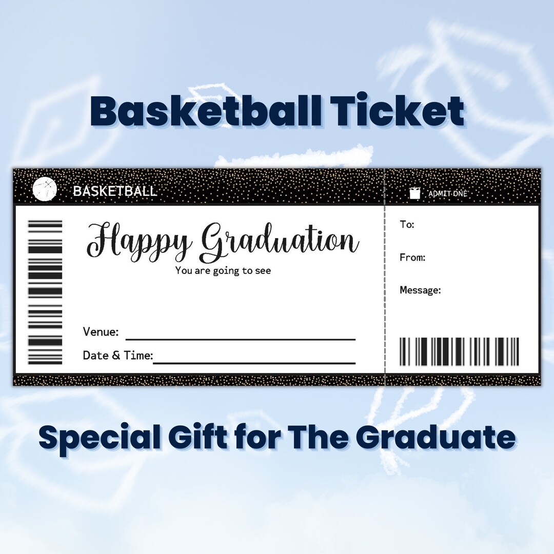 Graduation Custom Basketball Ticket Gift Coupon Template, Basketball ...