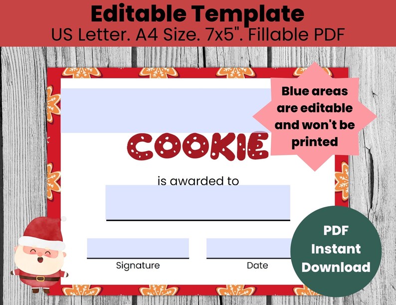 Cookie Contest Award Certificates and Voting Ballot, Christmas Cookie ...