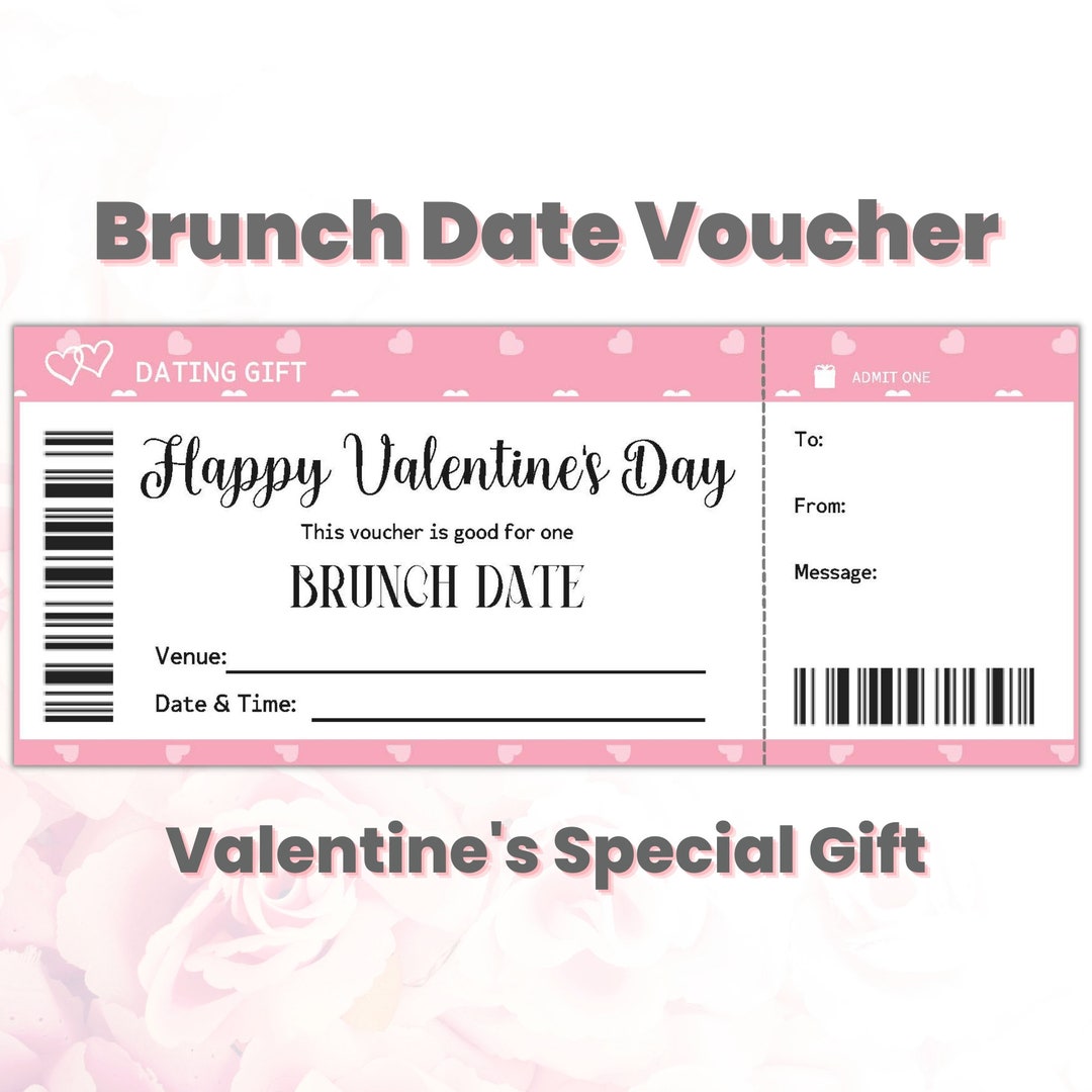 Personalized Valentines Day Brunch Date Coupon Gift Certificate ...