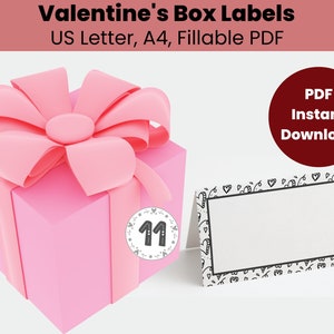 Black and White Valentines Box Contest Kit for Class and Valentines ...