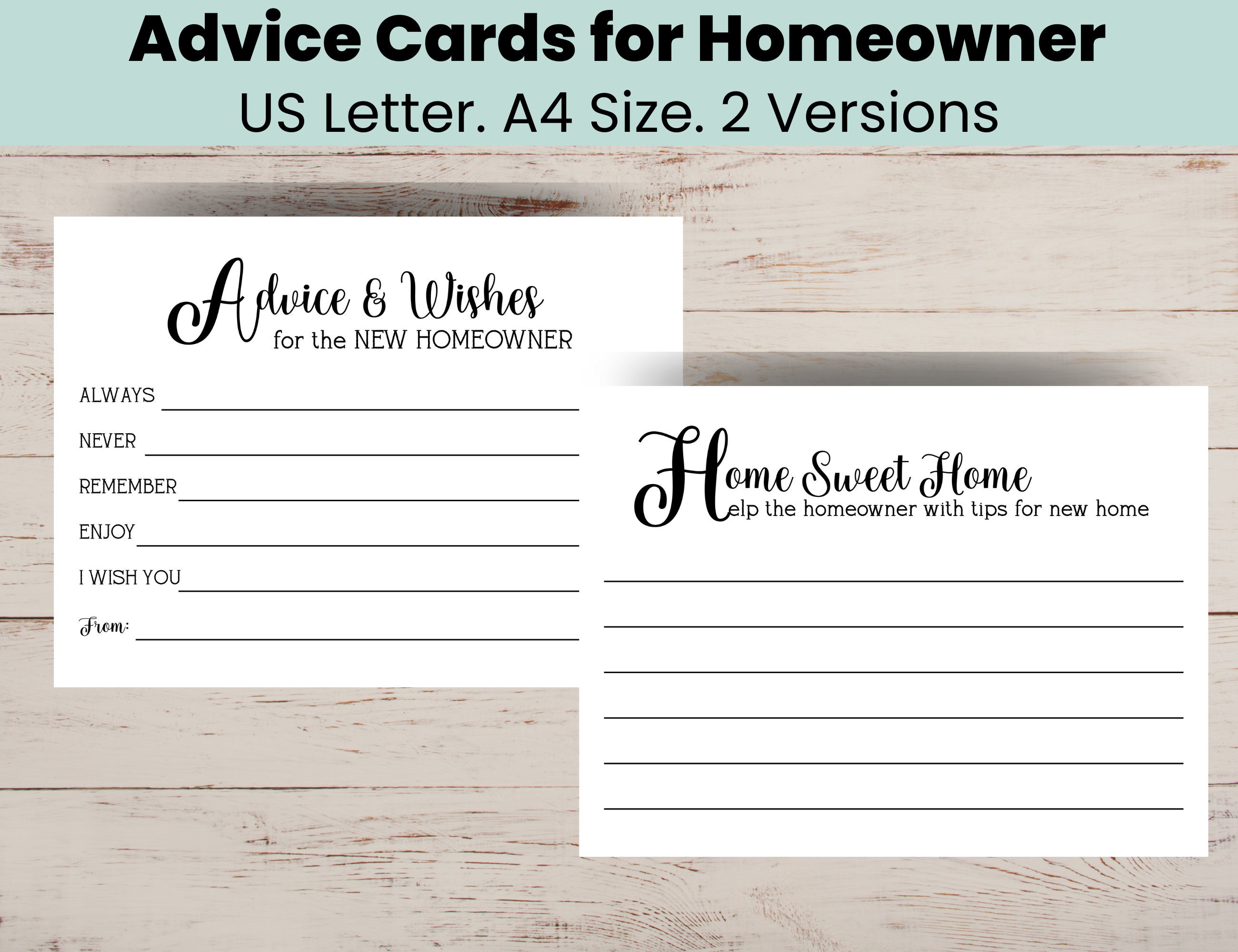 Housewarming Advice and Wishes Table Sign, Advice Cards, House Tips ...