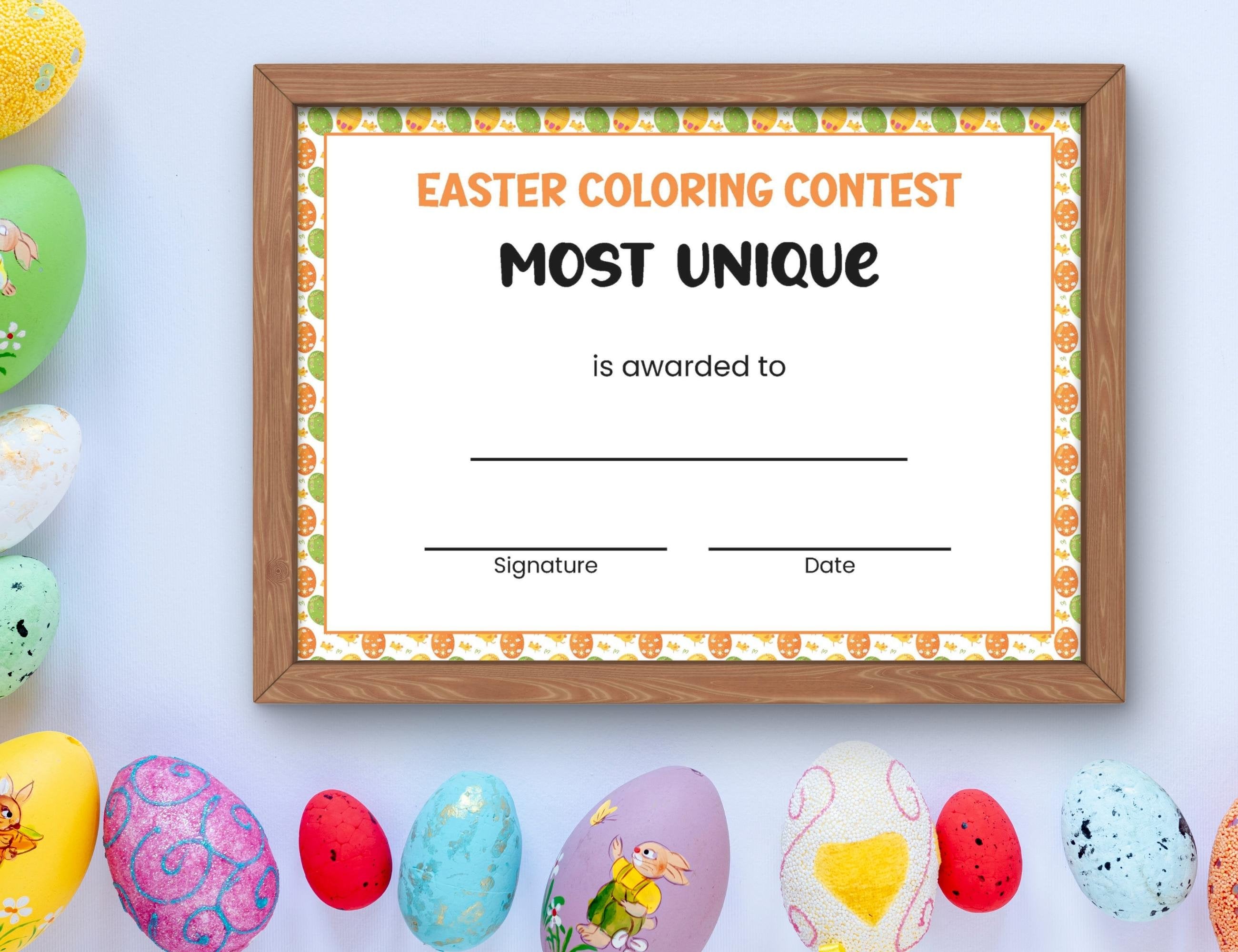 Printable Easter Coloring Contest Award Certificates, Easter ...