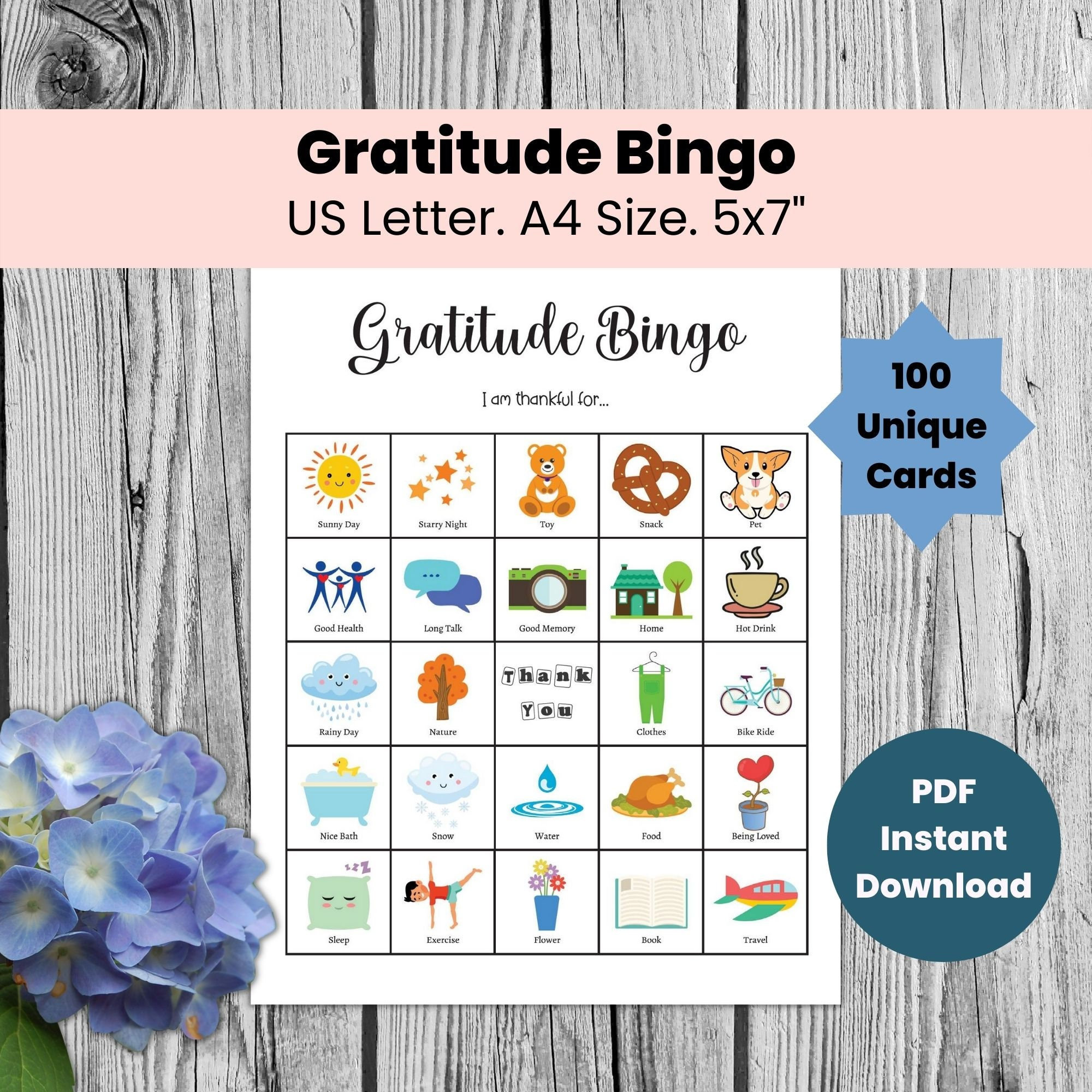 Gratitude Bingo for Kids, Fun Thanksgiving Activities for Adult ...