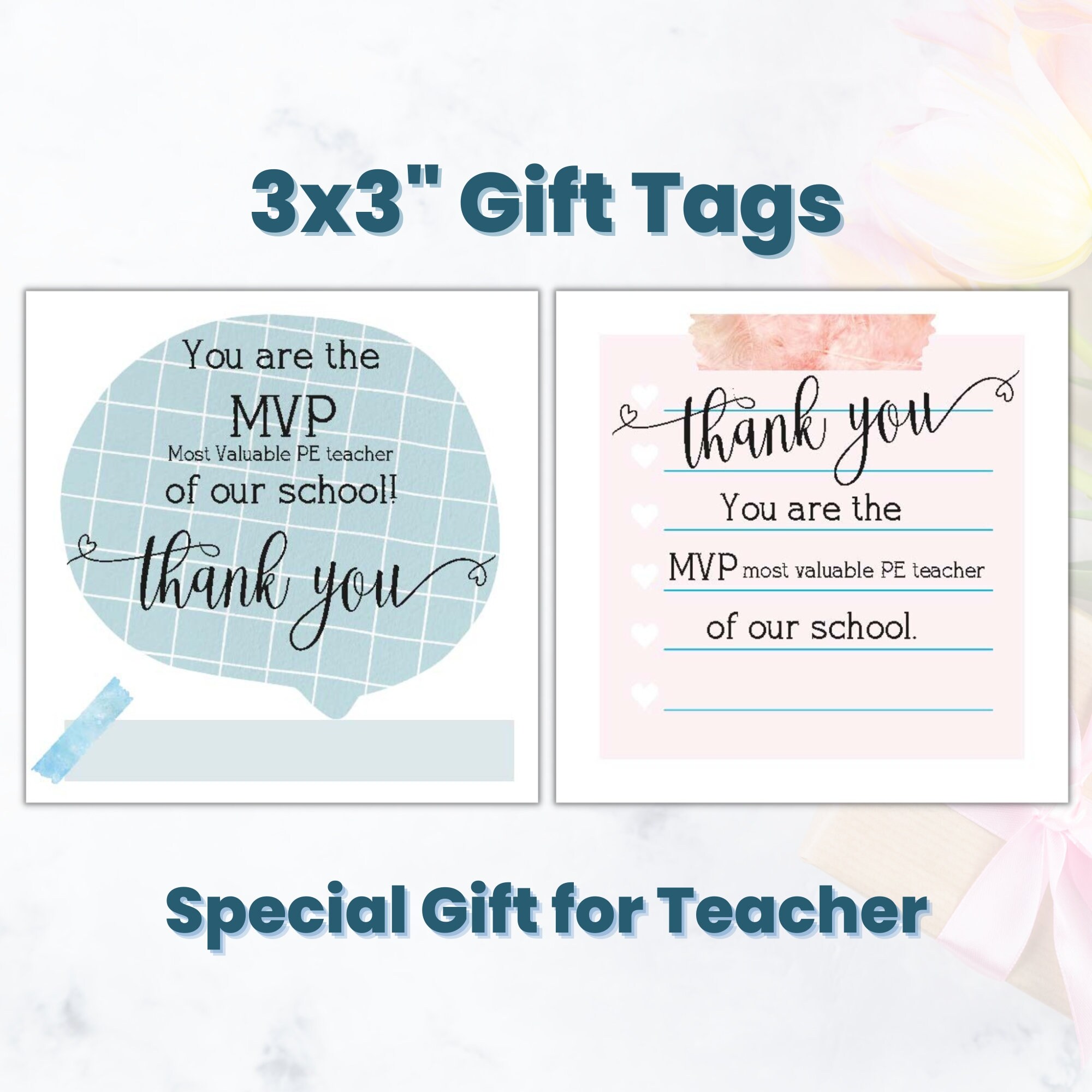 Physical Education Teacher Appreciation Week Gift Tags Printable, PE ...
