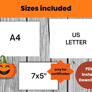 Pumpkin Carving Award Certificates, Pumpkin Contest Ballot Cards ...