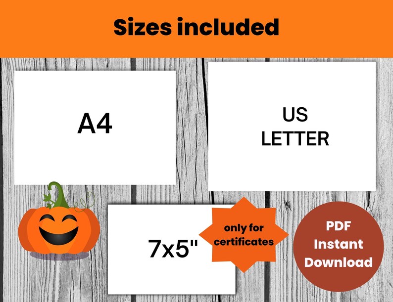 Pumpkin Carving Award Certificates, Pumpkin Contest Ballot Cards ...