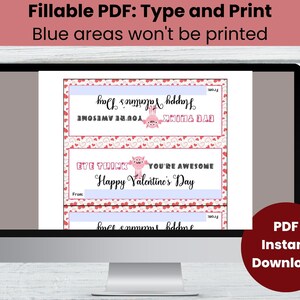 Monster Valentine Bag Topper, Valentines Party Favor Bag Topper, Class ...