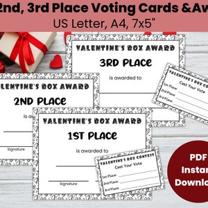 Black and White Valentines Box Contest Kit for Class and Valentines ...