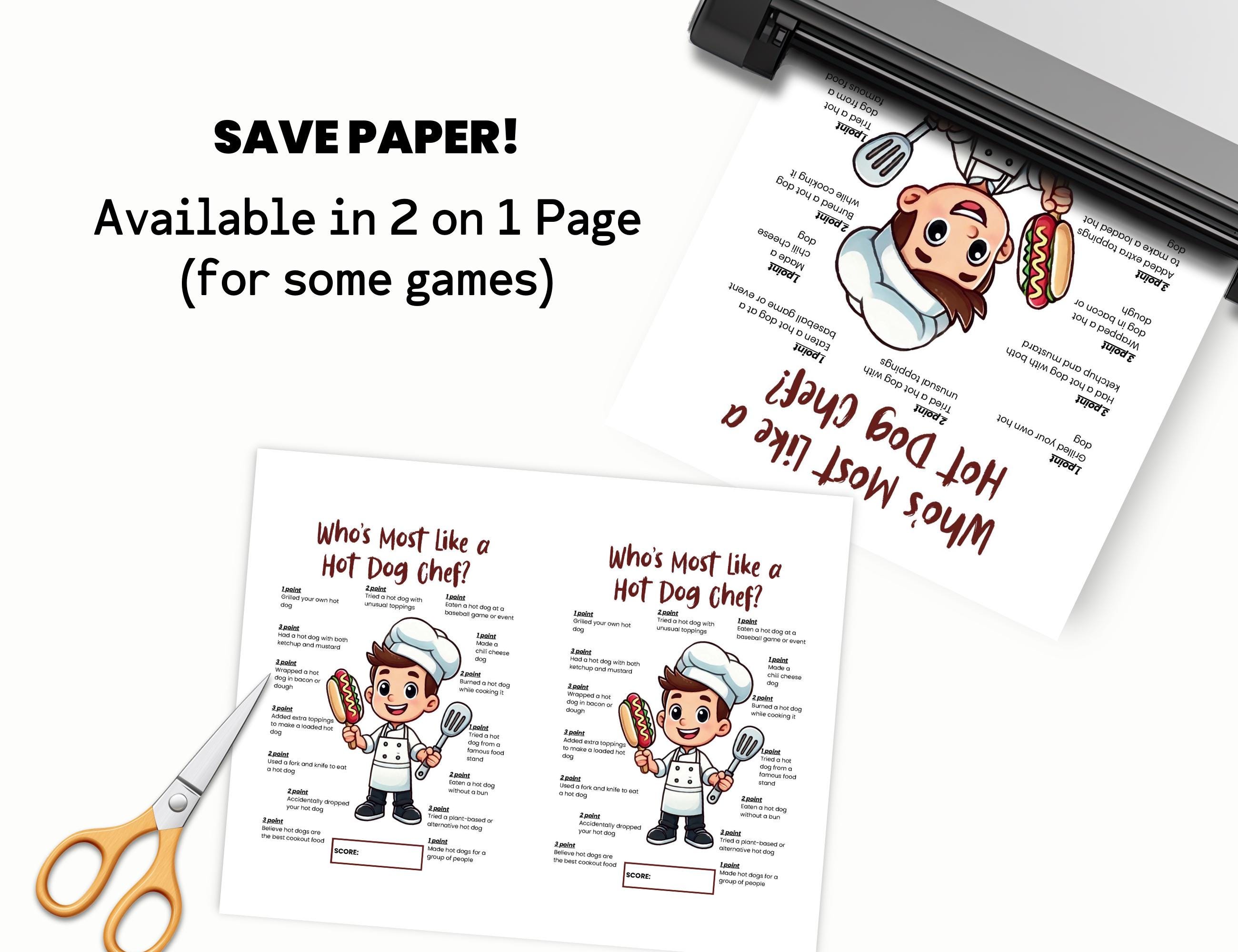 Hot Dog Party Games Bundle, National Hot Dog Day, Food Truck Theme ...