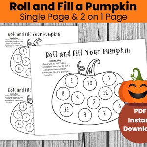 Fun Halloween Dice Game Bundle, Printable Halloween Party Game, Candy ...