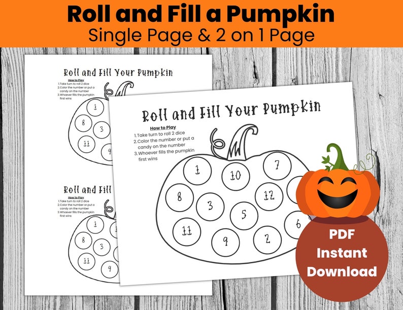 Fun Halloween Dice Game Bundle, Printable Halloween Party Game, Candy ...