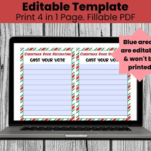 Christmas Door Decorating Contest Ballot Template, Christmas Door ...