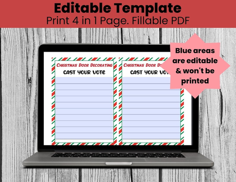 Christmas Door Decorating Contest Ballot Template, Christmas Door ...