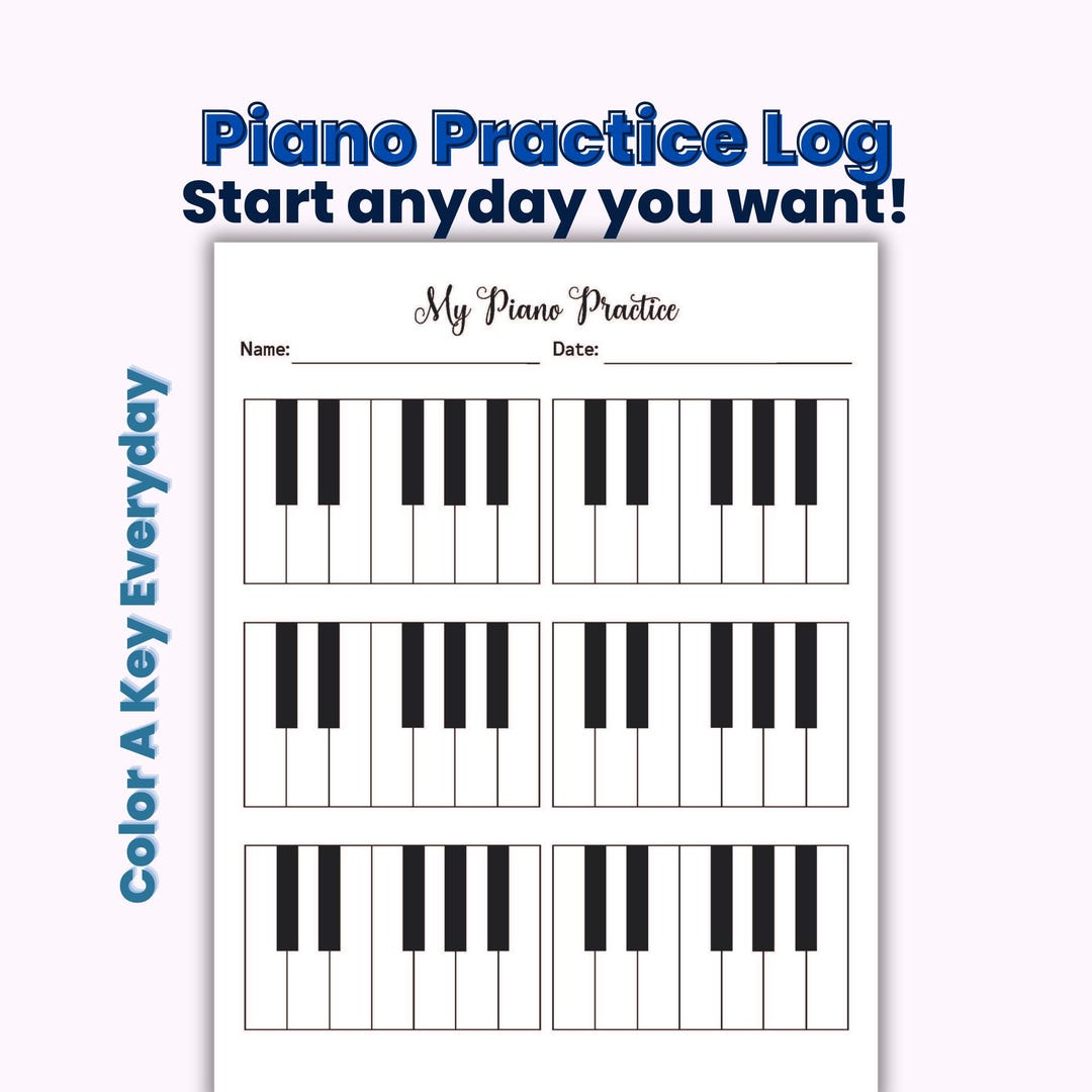 Piano Practice Chart Write the Day Yourself, Fillable PDF - Etsy