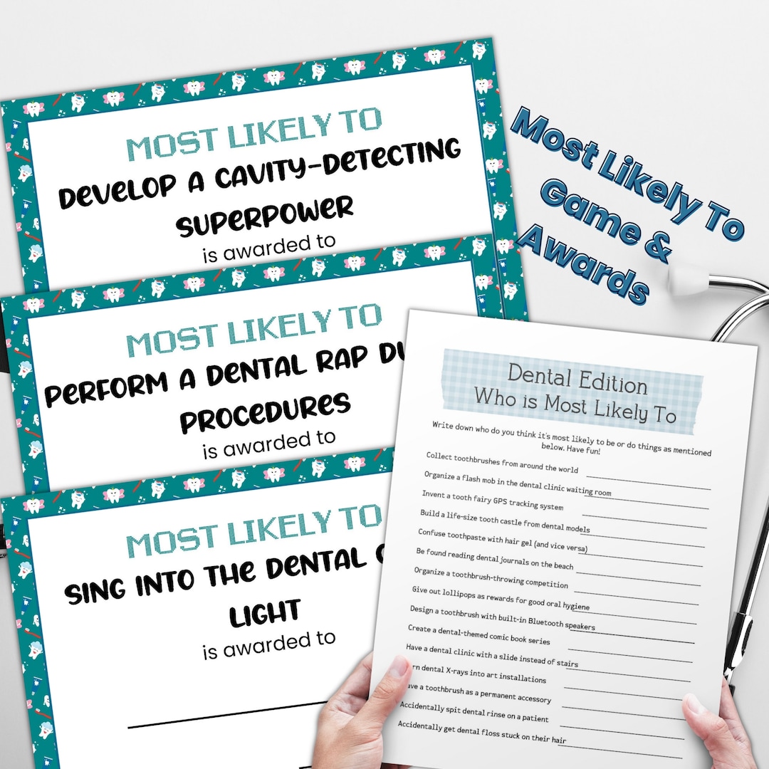 Most Likely to Game and Superlative Award Certificates for Dental ...