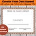 Halloween Trunk or Treat Contest Award Certificates, Fall Halloween ...