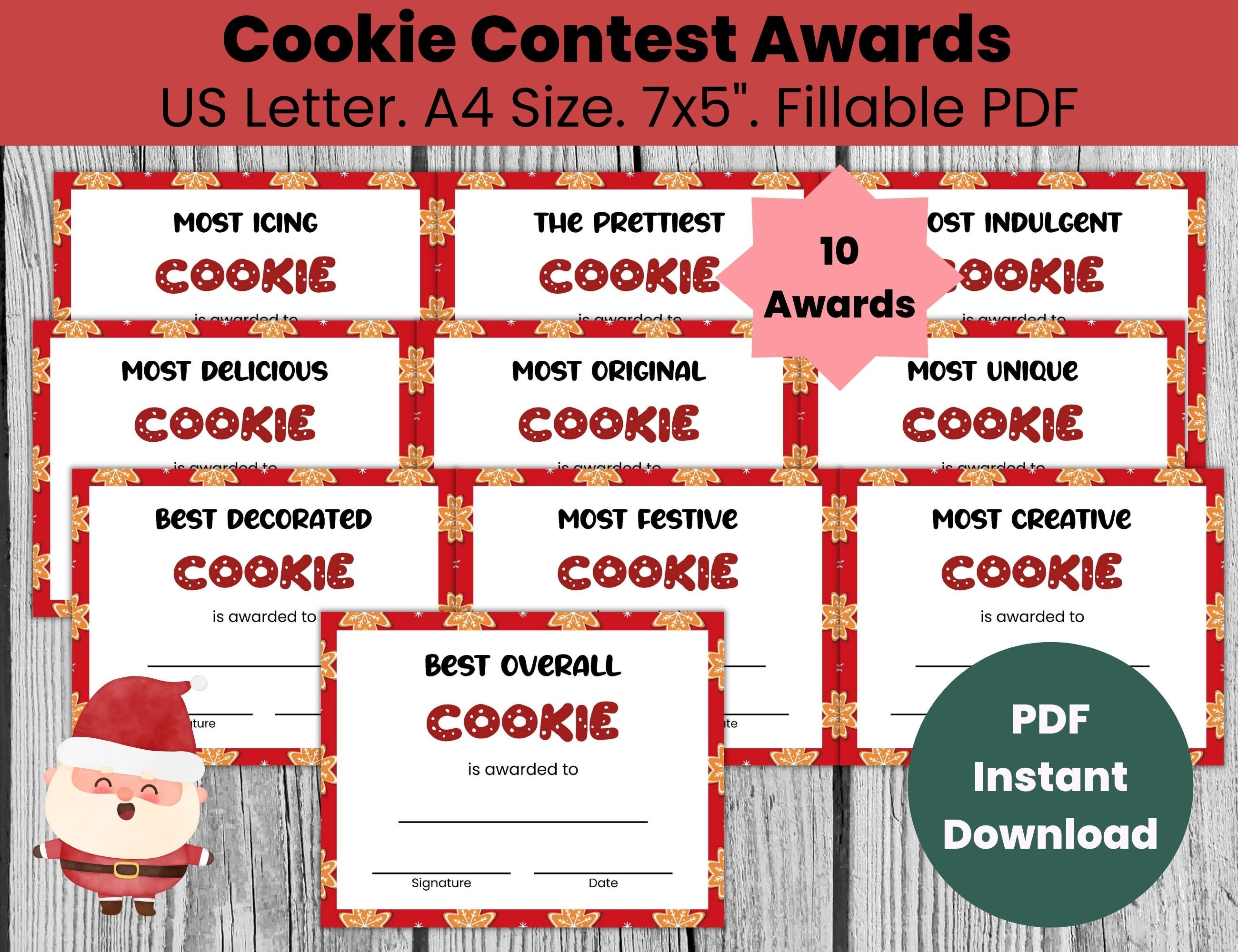 Cookie Contest Award Certificates, Christmas Cookie Decorating Party ...