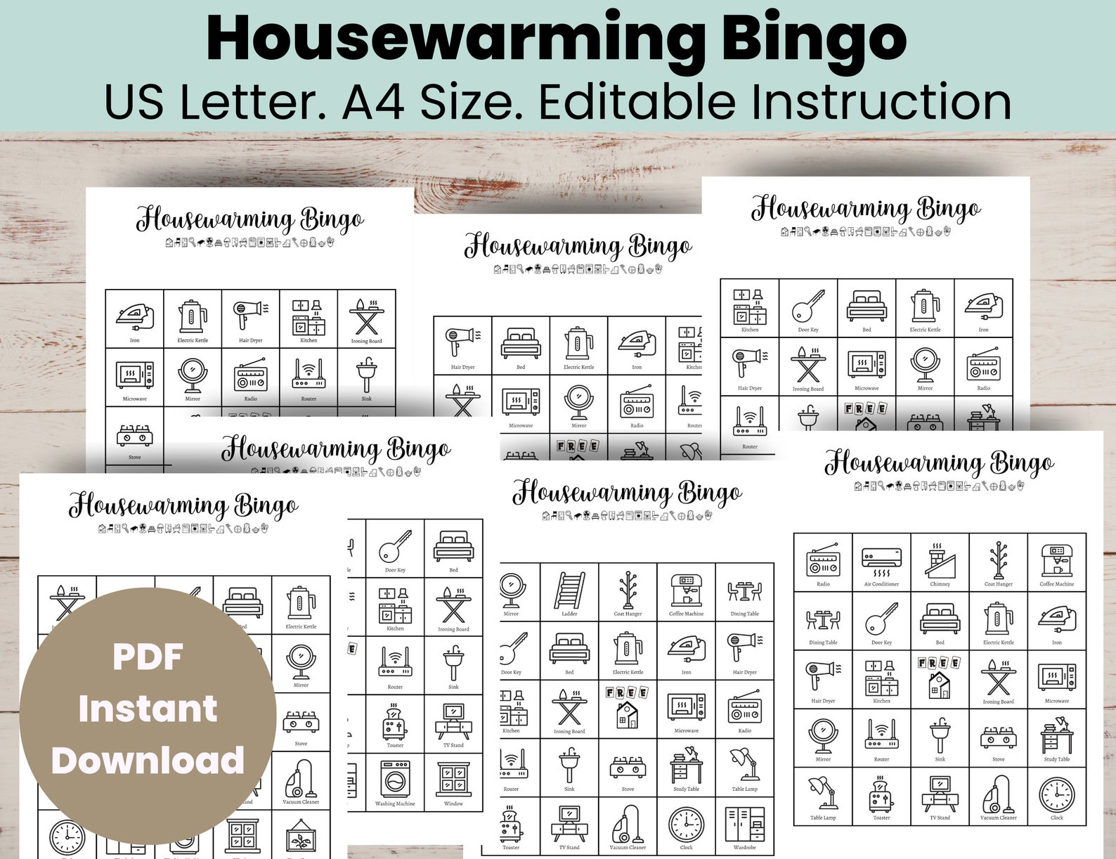 Housewarming Coloring Bingo for Housewarming Party, House Warming Game ...