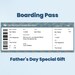 Father's Day Boarding Pass Ticket Gift Coupon Template, Fake Plane ...