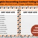 Halloween Pumpkin Decorating Contest Voting Card, Halloween Ballot ...