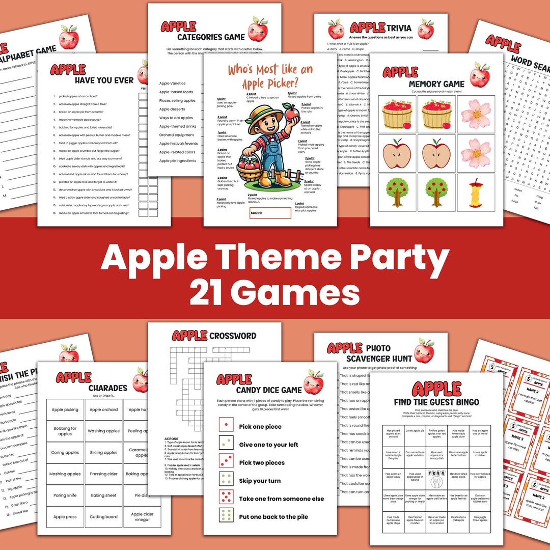 Apple Theme Party Games, Apple Themed Birthday Party, Fall Festival ...
