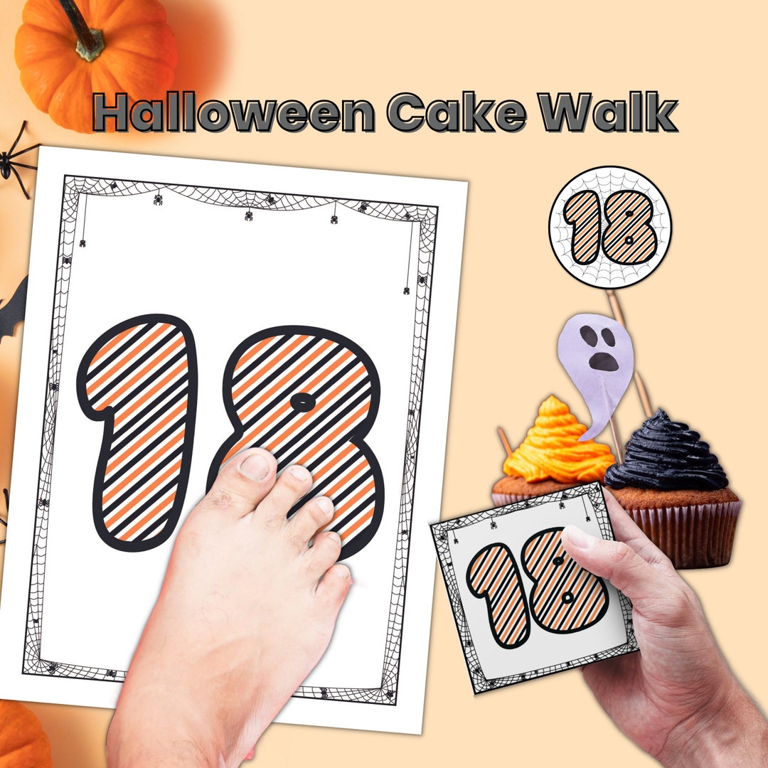 Halloween Cake Walk Game, Halloween Cupcake Topper Number - Etsy