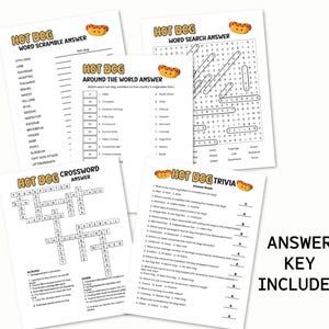Hot Dog Party Games Bundle, National Hot Dog Day, Food Truck Theme ...