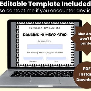 Pi Day Recitation Contest Award Certificates, Pi Day Games, Pi Day ...