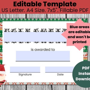 Ugly Sweater Award Certificates and Voting Cards, Christmas Ugly ...