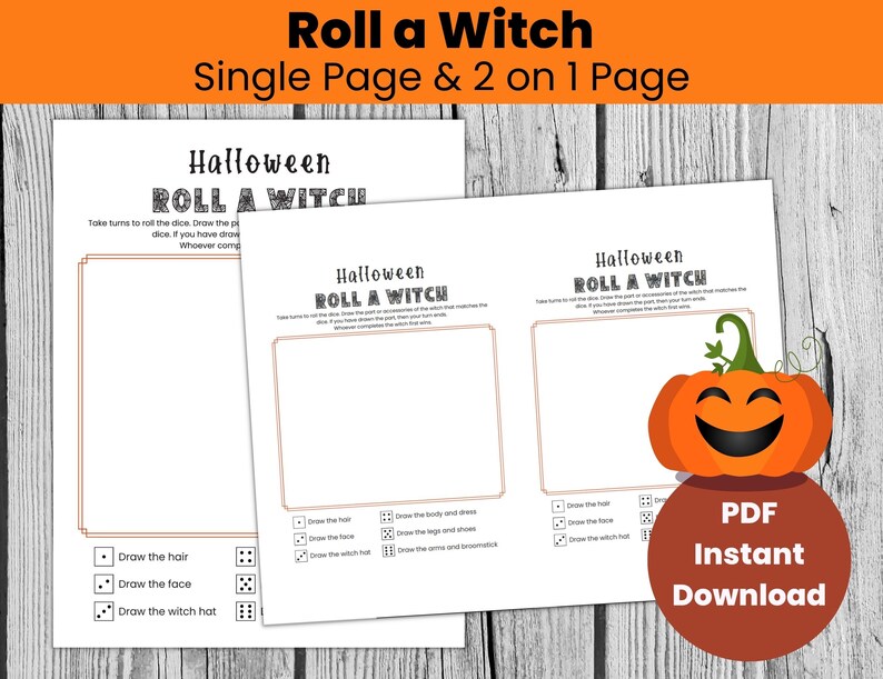 Fun Halloween Dice Game Bundle, Printable Halloween Party Game, Candy ...