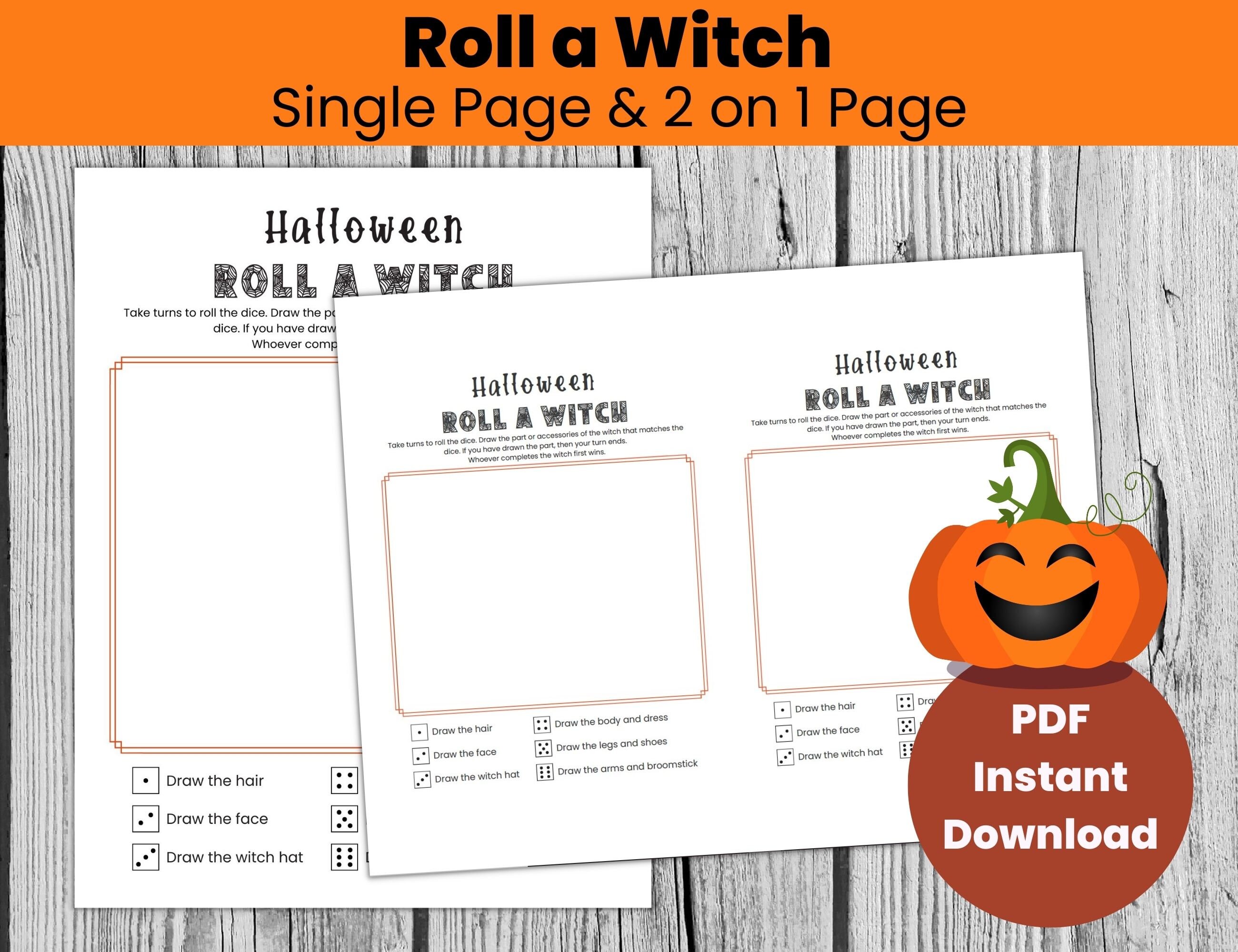 Fun Halloween Dice Game Bundle, Printable Halloween Party Game, Candy ...