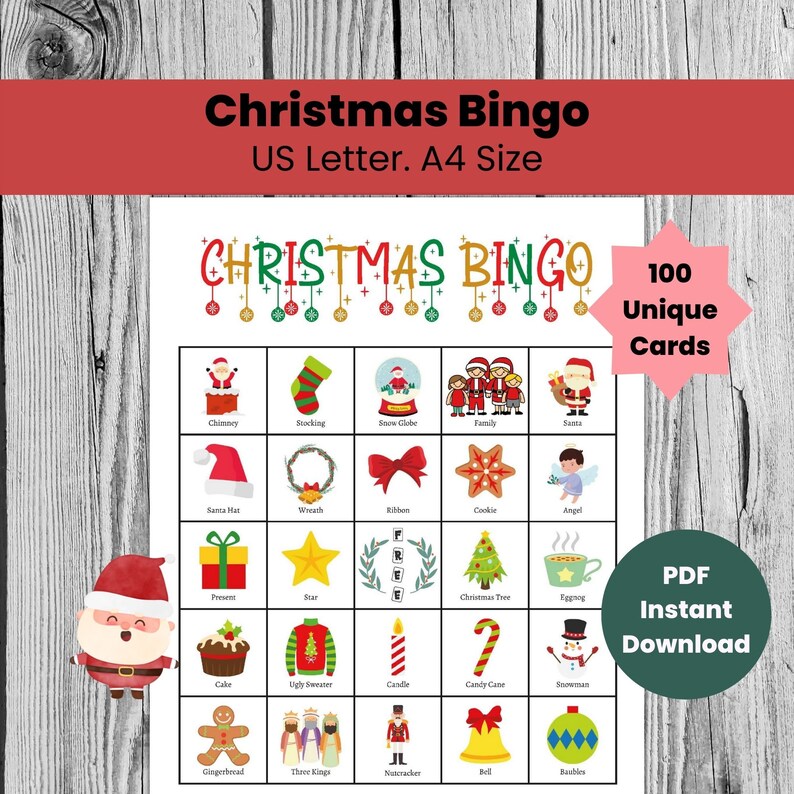Christmas Bingo Cards Printable, Christmas Party Games Ideas for Group ...