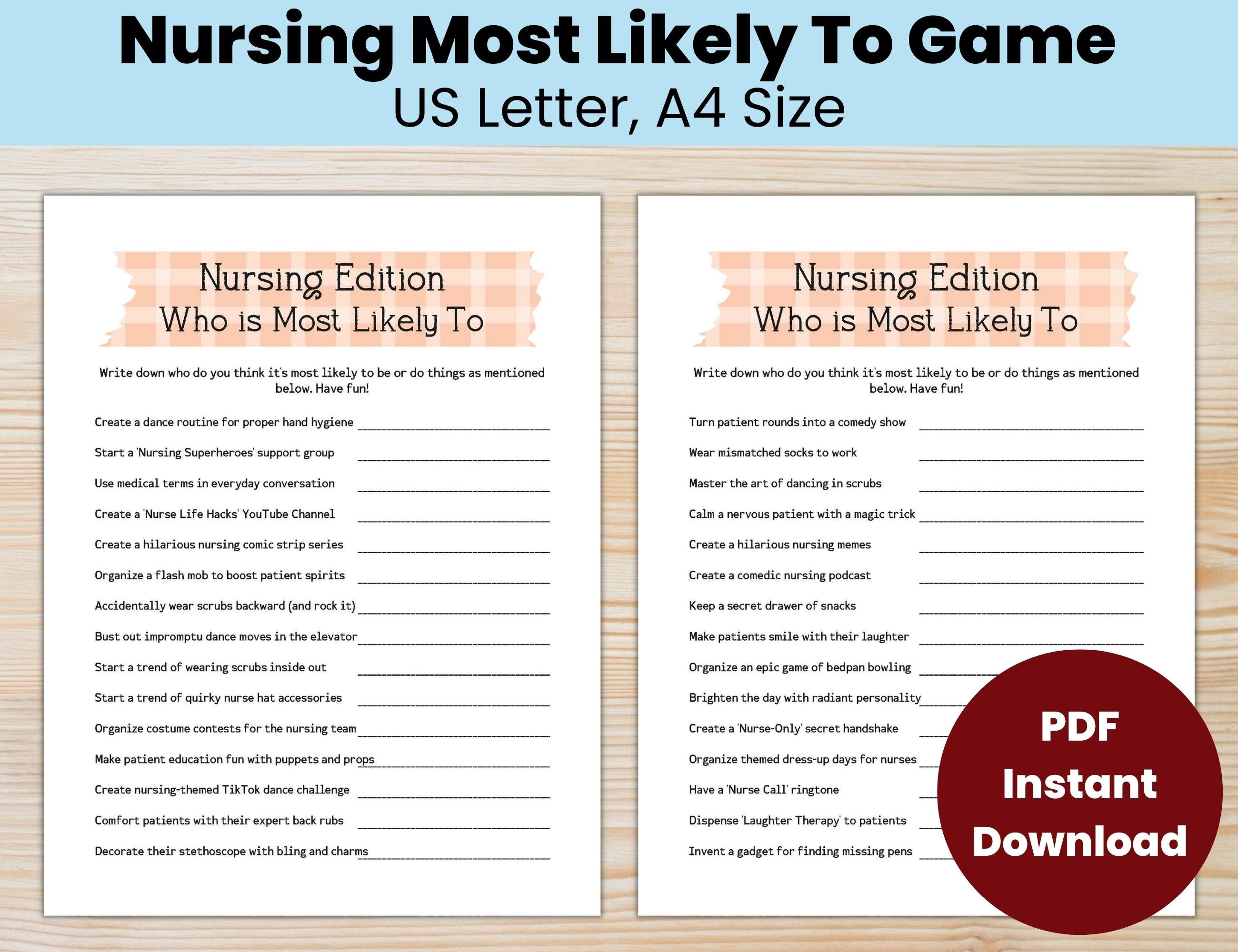 Most Likely to Game, Nursing School Graduation Party, Nurse Grad Party ...