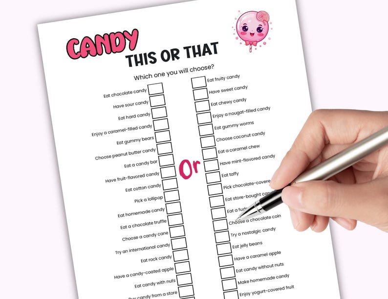 Candy Party Games Bundle, Sweet Party Themed Sleepover Games, Sweet ...