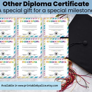 Daycare Diploma Certificate Template, Custom Printable Diploma for Kids ...