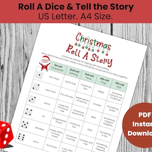 Christmas Story Dice Game for Families, Roll A Story, Fun Christmas ...