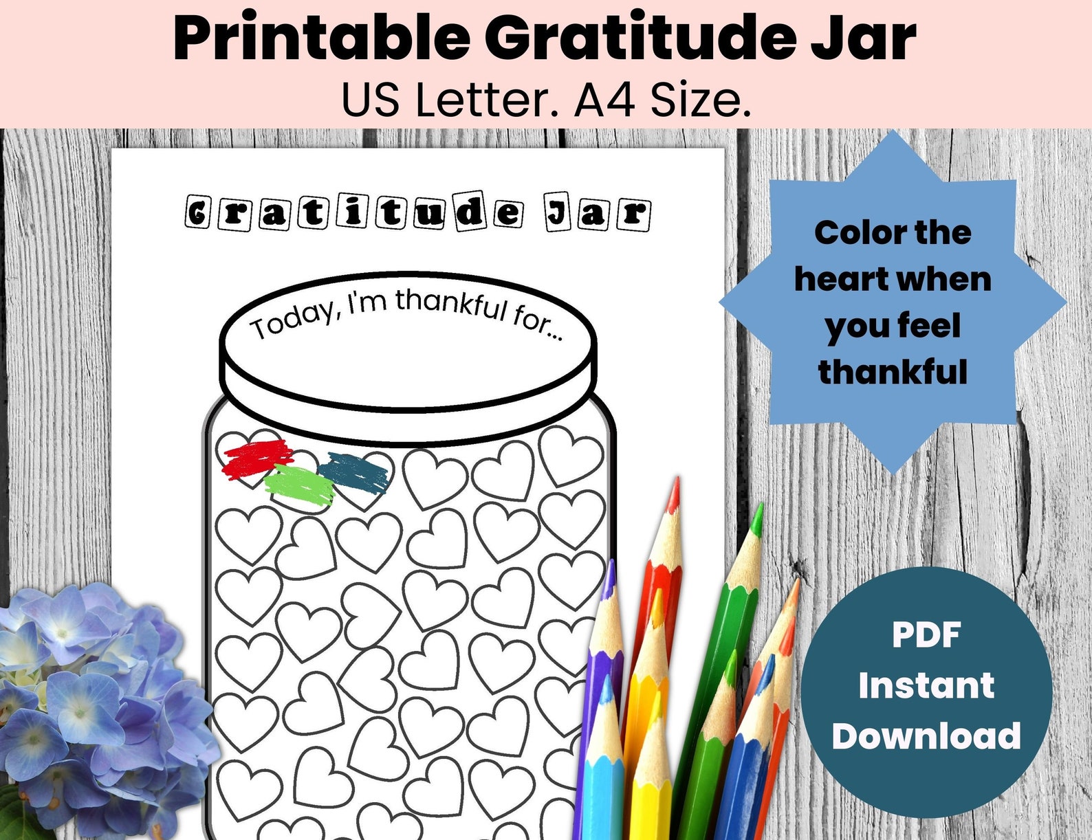 Printable Gratitude Jar for Kids, Gratitude Cards, Gratitude Jar Label ...