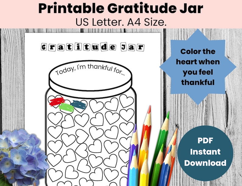 Printable Gratitude Jar for Kids, Gratitude Cards, Gratitude Jar Label ...