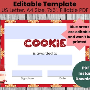 Cookie Contest Award Certificates, Christmas Cookie Decorating Party ...