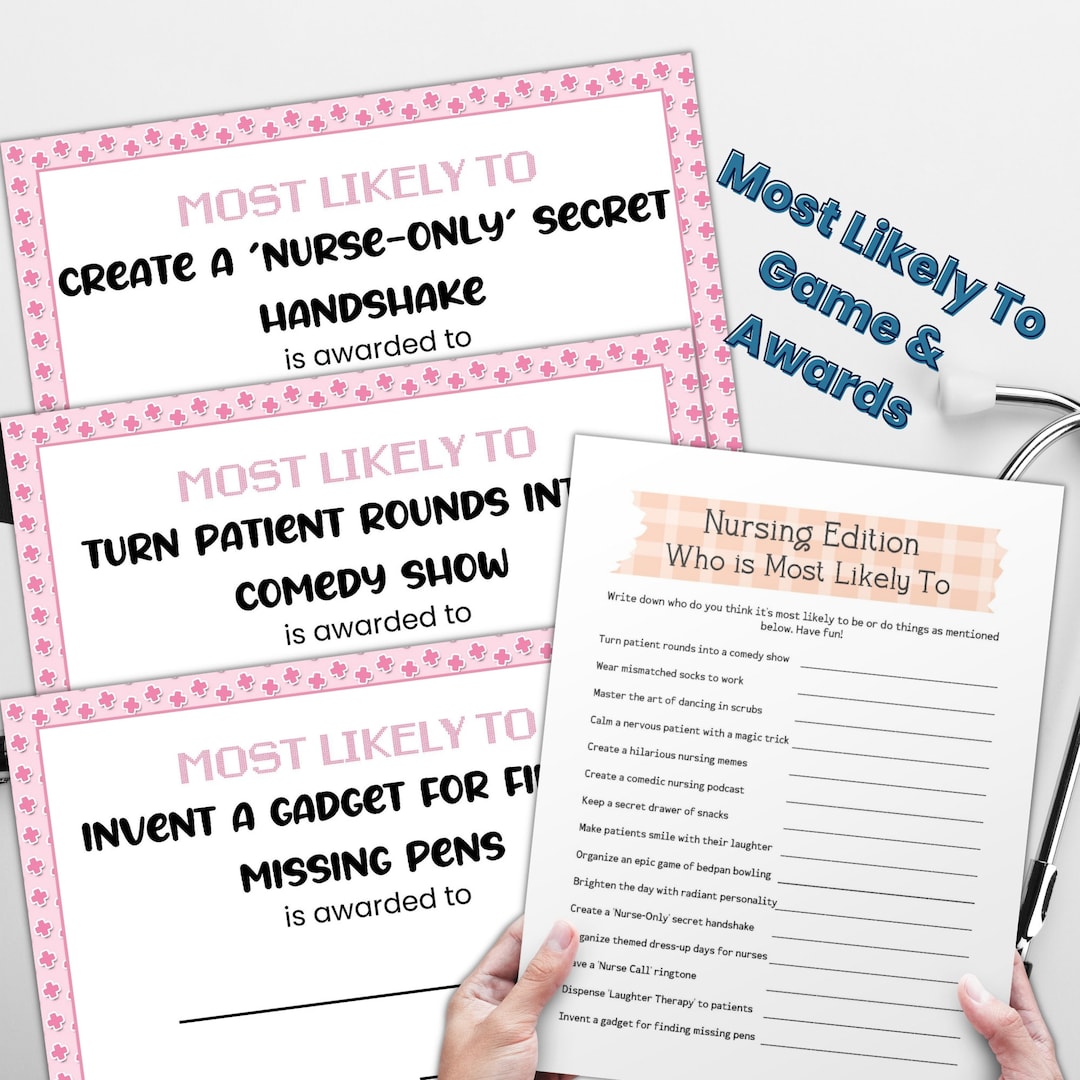 Most Likely to Game and Superlative Award Certificates for Nursing ...