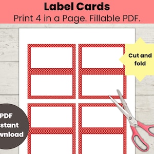 Chili Cook off Folded Place Card Template, Chili Cook off Label, Chili ...