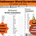 Printable Halloween Word Scramble, Halloween Party Game, Halloween ...