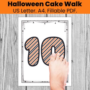 Halloween Cake Walk Game, Halloween Cupcake Topper Number - Etsy