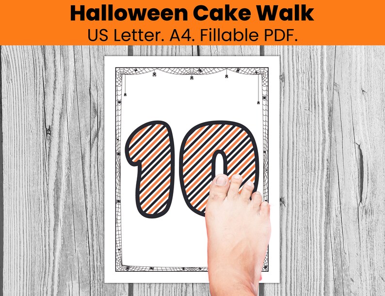 Halloween Cake Walk Game, Halloween Cupcake Topper Number - Etsy