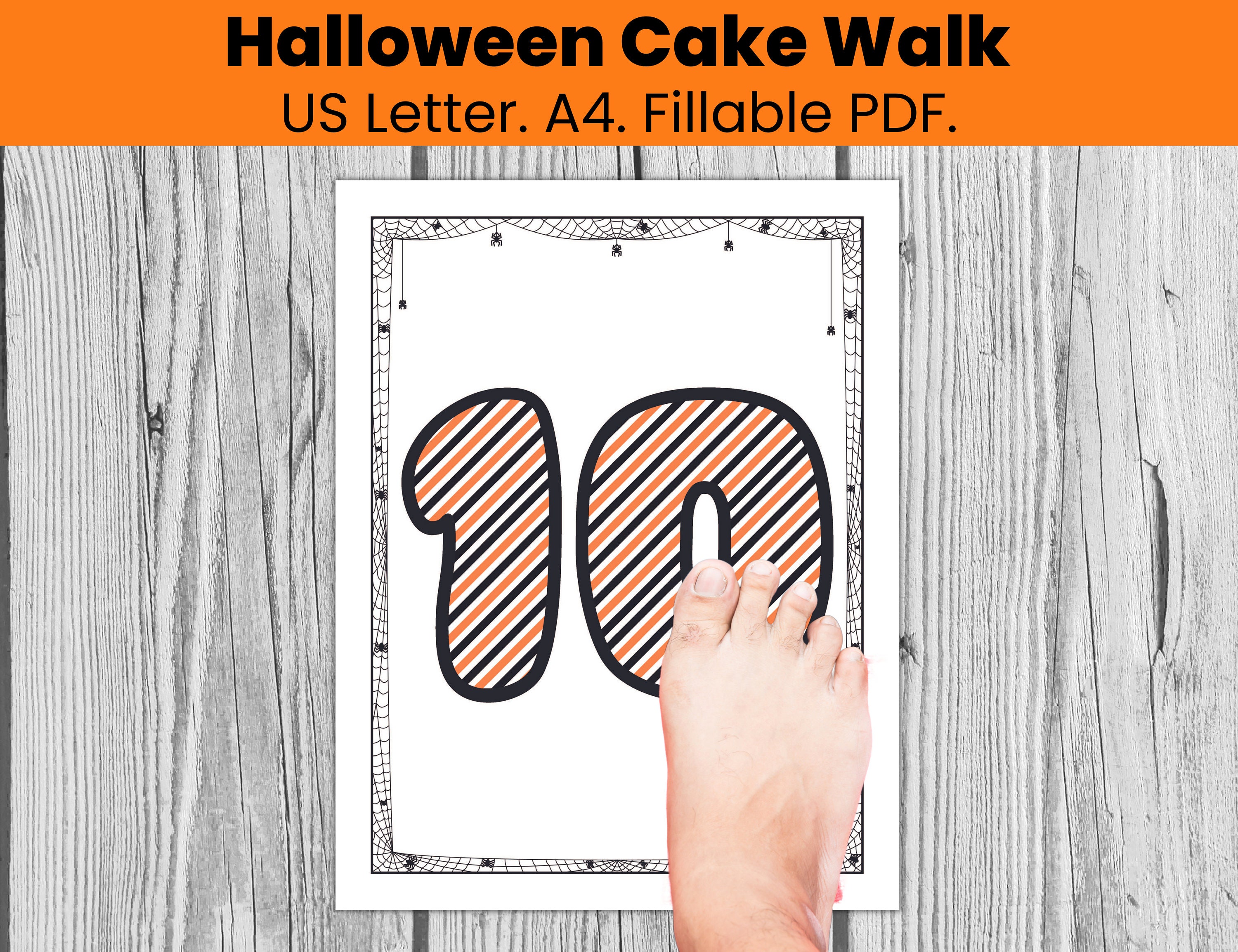 Halloween Cake Walk Game, Halloween Cupcake Topper Number - Etsy
