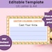 Printable Easter Coloring Contest Voting Cards, Ballot Template ...