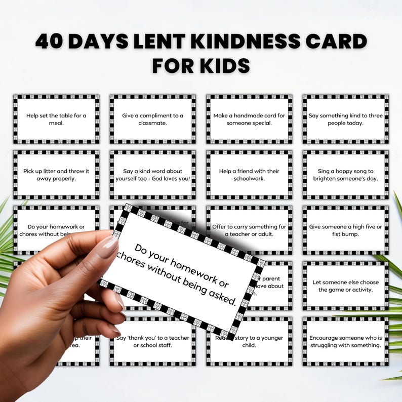 40 Day Random Acts of Kindness for Lent Activities for Kids, Catholic ...