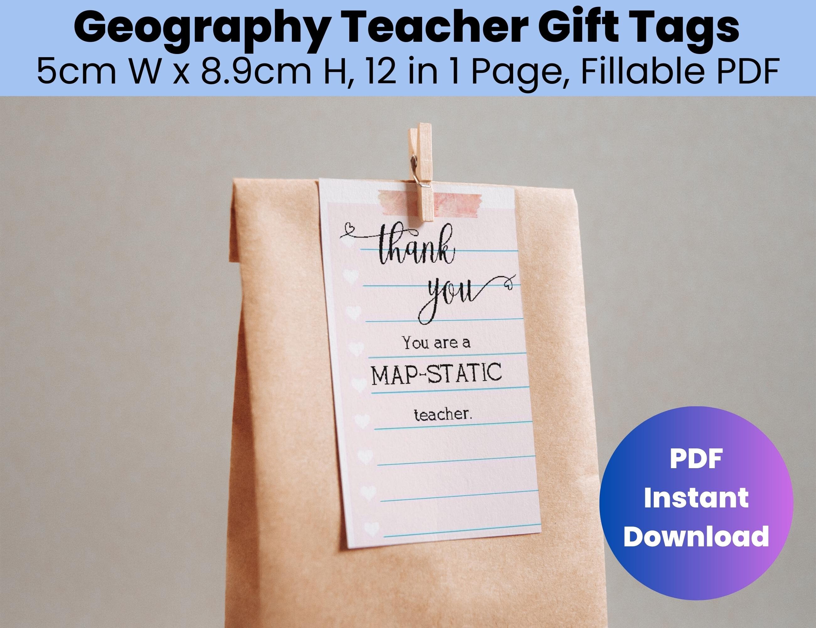 Geography Teacher Appreciation Week Gift Tags Printable, Teacher ...