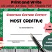Christmas Costume Contest Awards Certificate Template Editable, Ugly ...