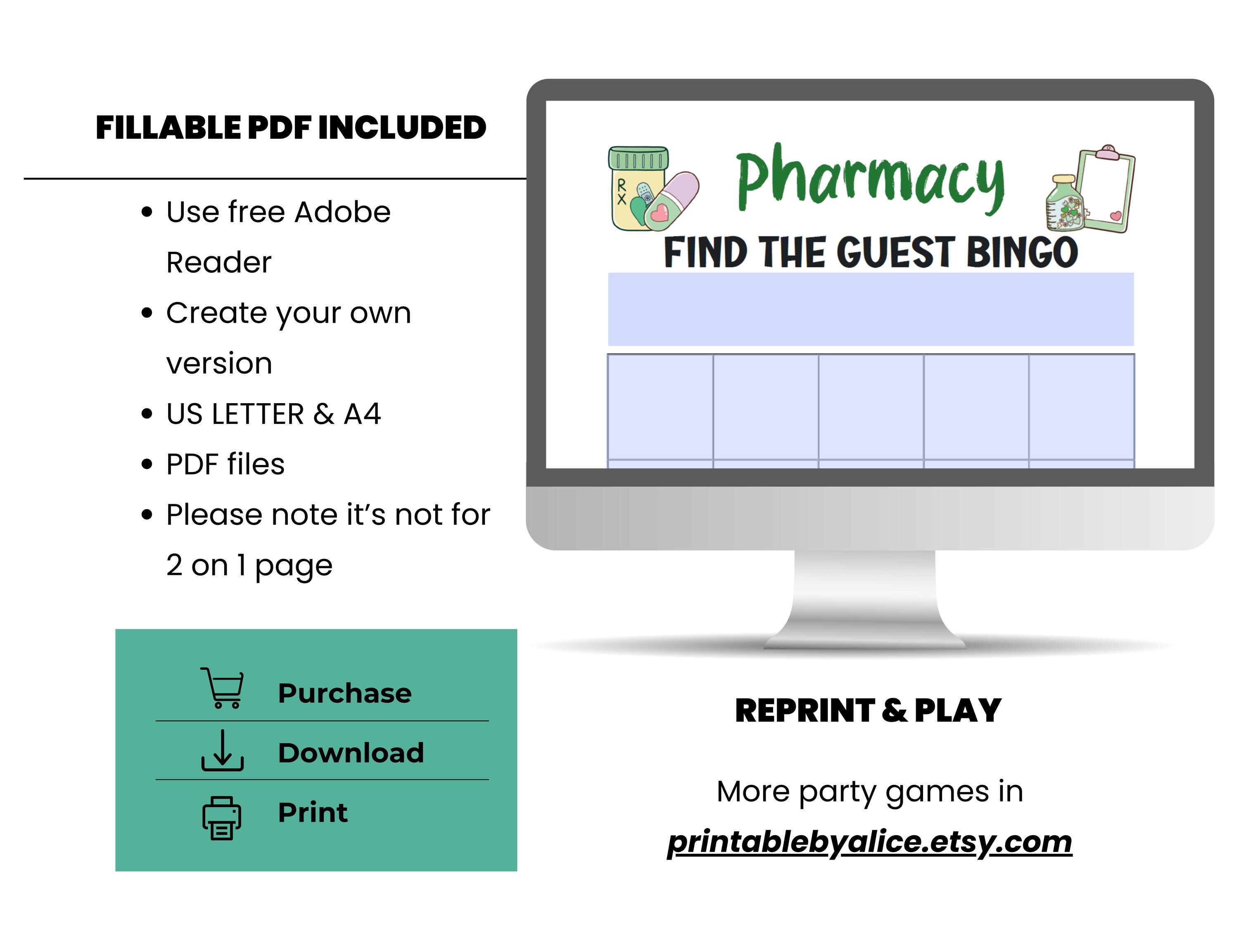 Pharmacy Party Games Bundle, Fun Pharmacy Games for Pharmacy Week ...
